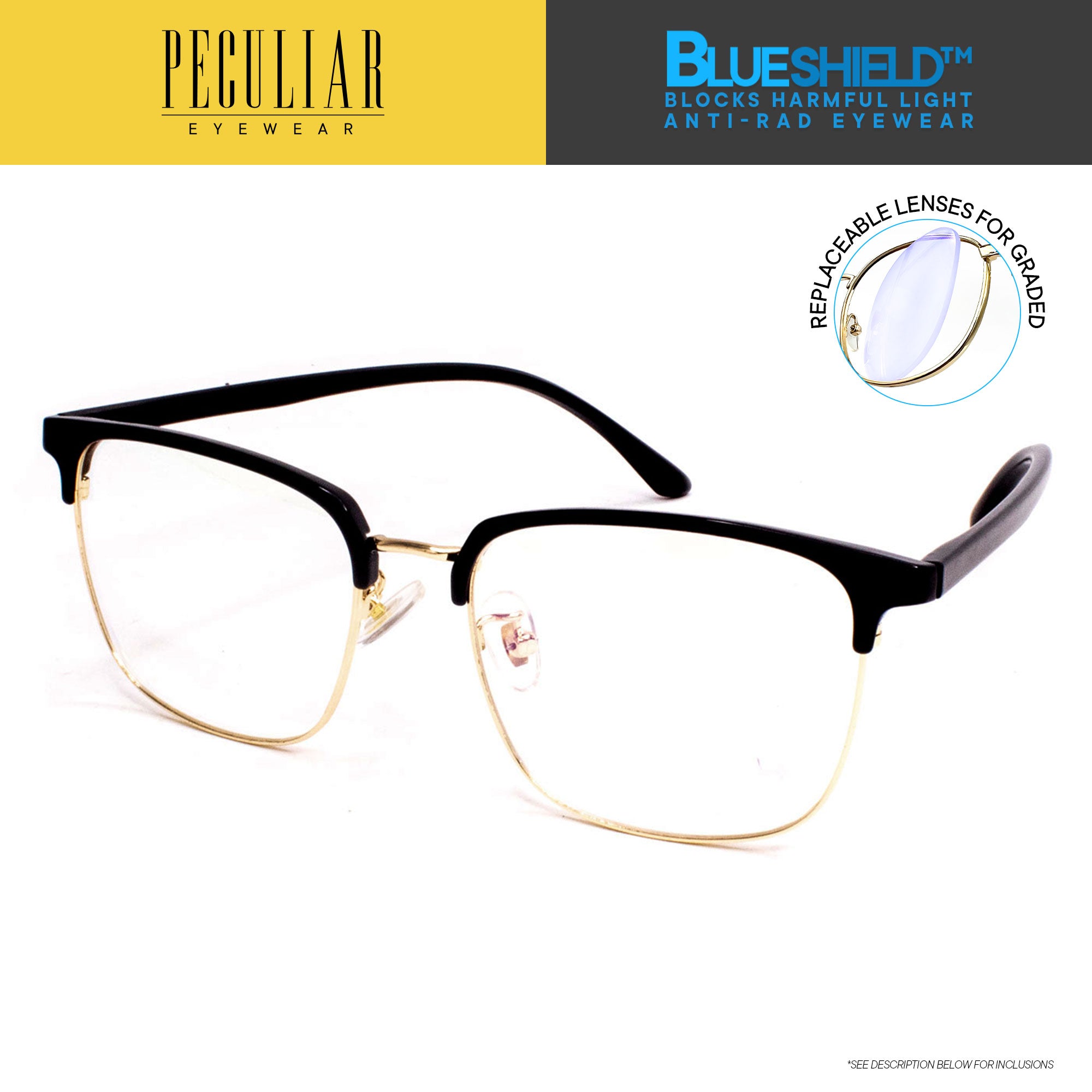 Peculiar KYLE Square FLEX TR90 Frame Anti Radiation Glasses UV400 ...