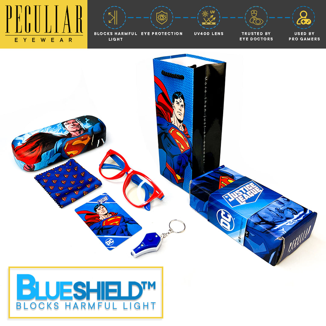 Justice League X Peculiar SUPERMAN Kids Collection Eyeglasses Anti-rad ...