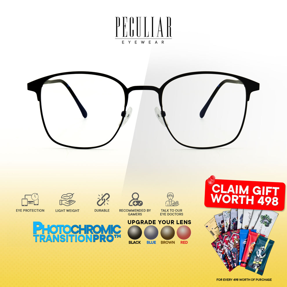 Haru Square Metal Frame Photochromic TransitionPro – peculiareyewear